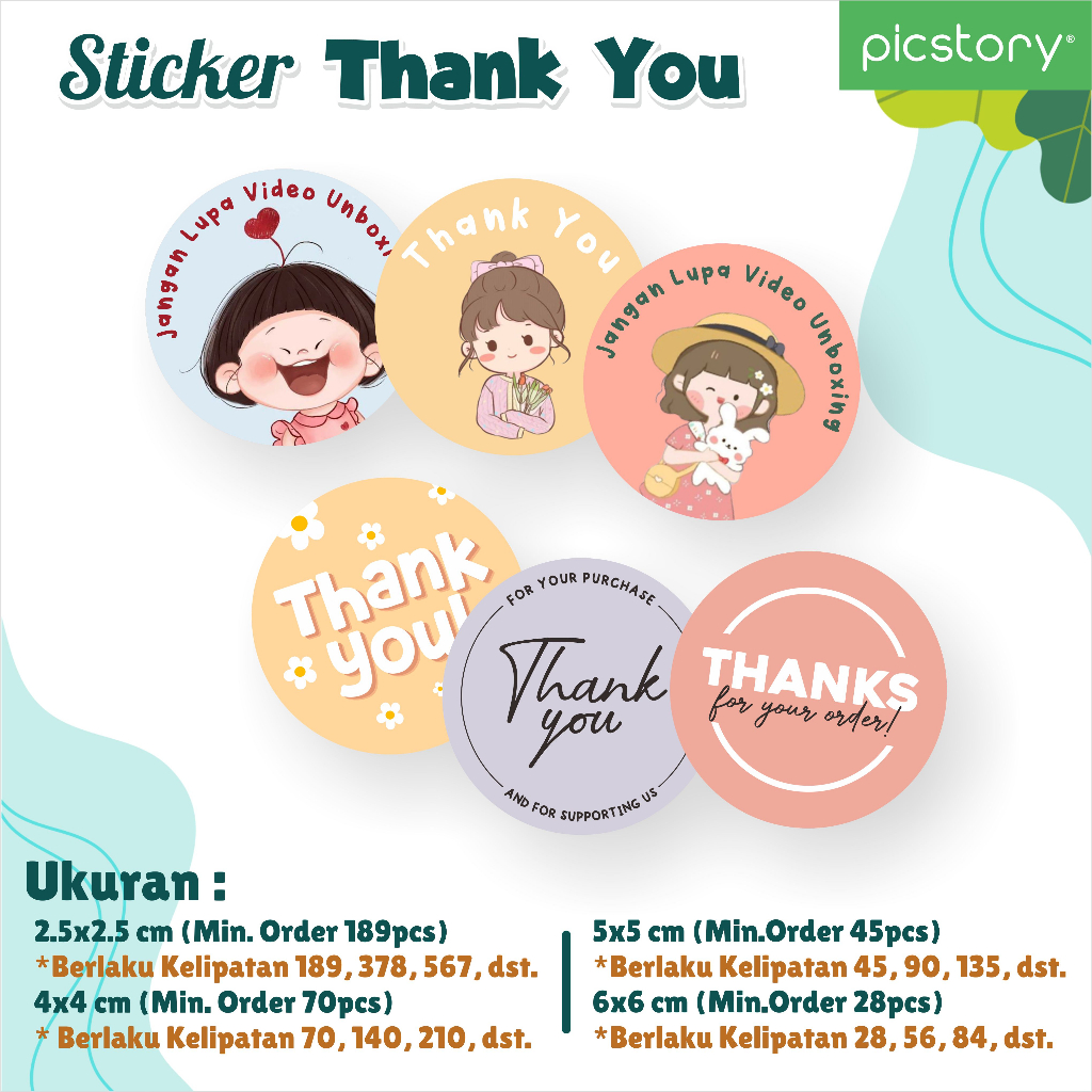 Jual Stiker Thank You Bulat/ Sticker Label Ucapan Terima Kasih/ Stiker ...