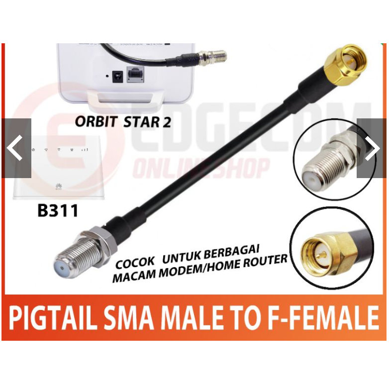 Jual Pigtail Modem Router Orbit Star 2 , N2 , B311 F Female to SMA Male ...