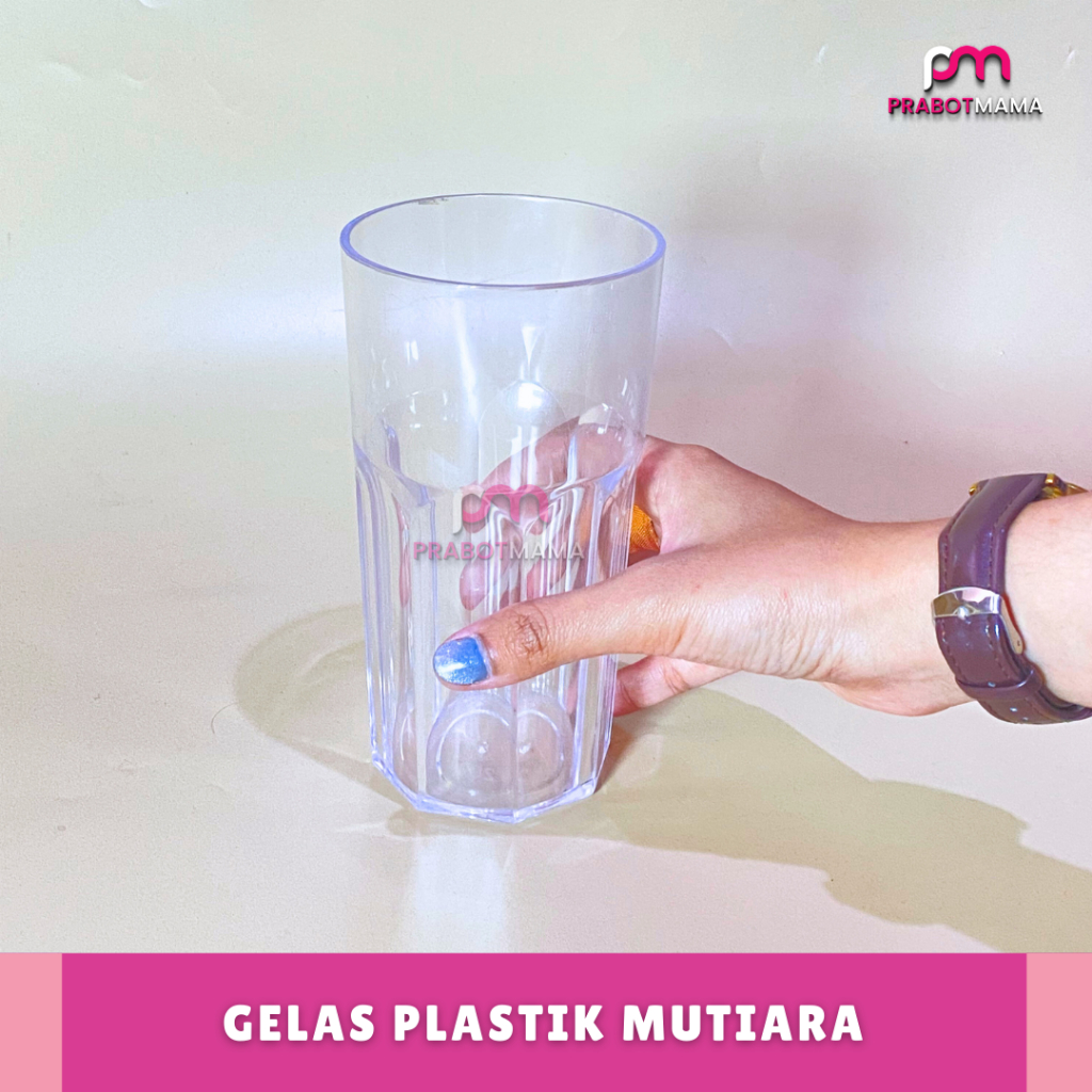 Jual Gelas Mutiara Plastik Aesthetic / Gelas Plastik Bening Tebal ...