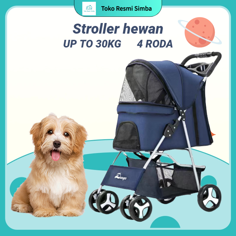 Jual Stroller Anjing Kucing Pet Stroller Roda 4 Murah | Shopee Indonesia