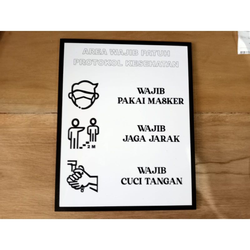 Jual sign Laber aturan Cuci tangan|jaga jarak | Shopee Indonesia