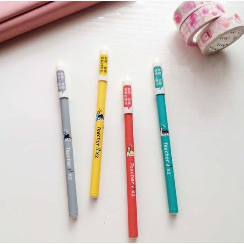 Jual ERASEABLE PEN TEACHER'S CHARACTER, CUTE & AESTHETIC PEN | Shopee ...
