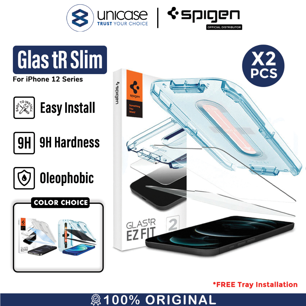 Jual Tempered Glass iPhone 12 Pro Max 12 Pro 12 Mini Spigen Glas tR EZ ...