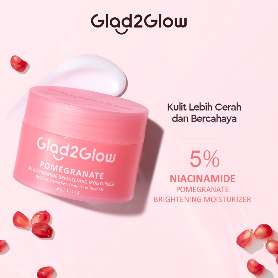 Jual GLAD2GLOW Pomegranate 5% Niacinamide Brightening Moisturizer 30g | Shopee Indonesia