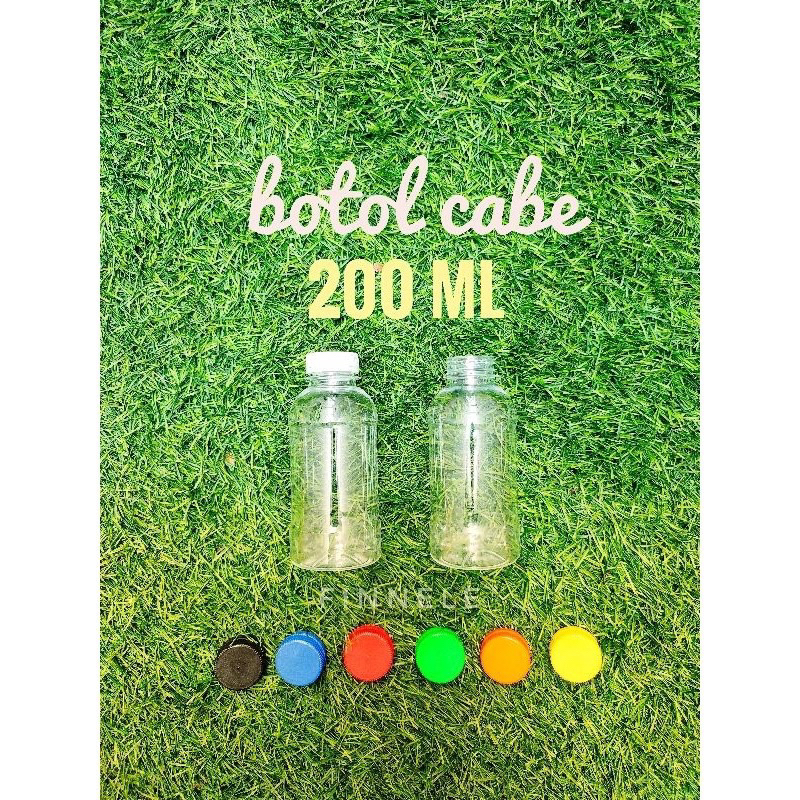 Jual botol cabe plastik 200ml + tutup putih, bisa kirim seluruh ...