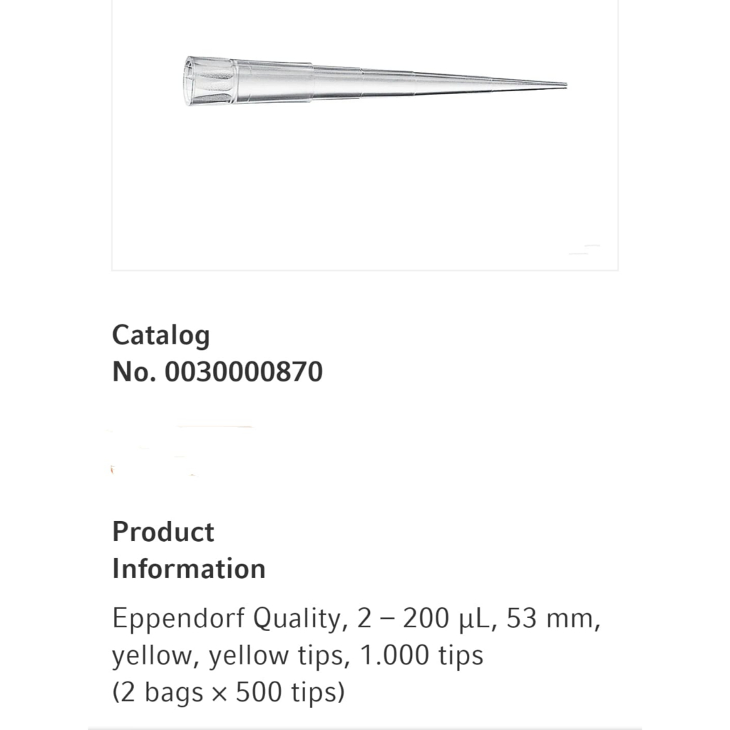 Jual Eppendorf epTips 200 ul, Yellow Tips, 1.000 pcs, Cat.0030000870 ...