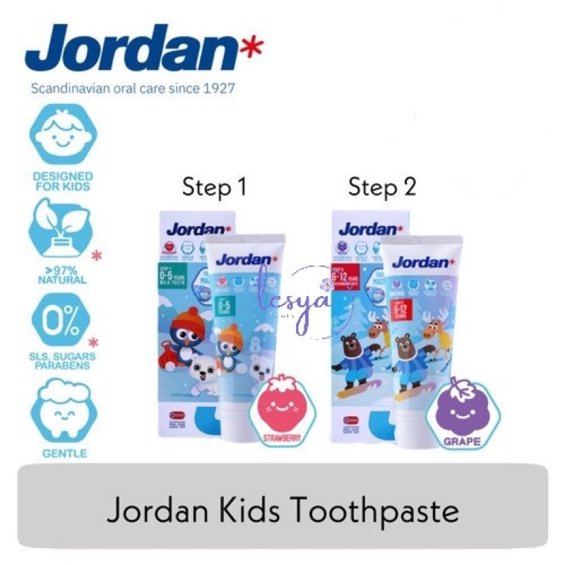 Jual JORDAN TOOTHPASTE GIGI STEP-1 ( 0-5 TAHUN ) / STEP-2 ( 6-12 TAHUN ...