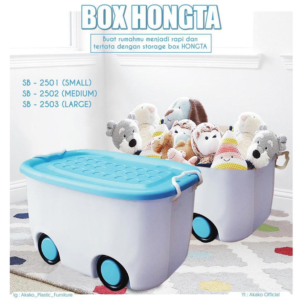 Jual Storage Box + Roda + Corak Alfabet - Tempat Penyimpanan container ...