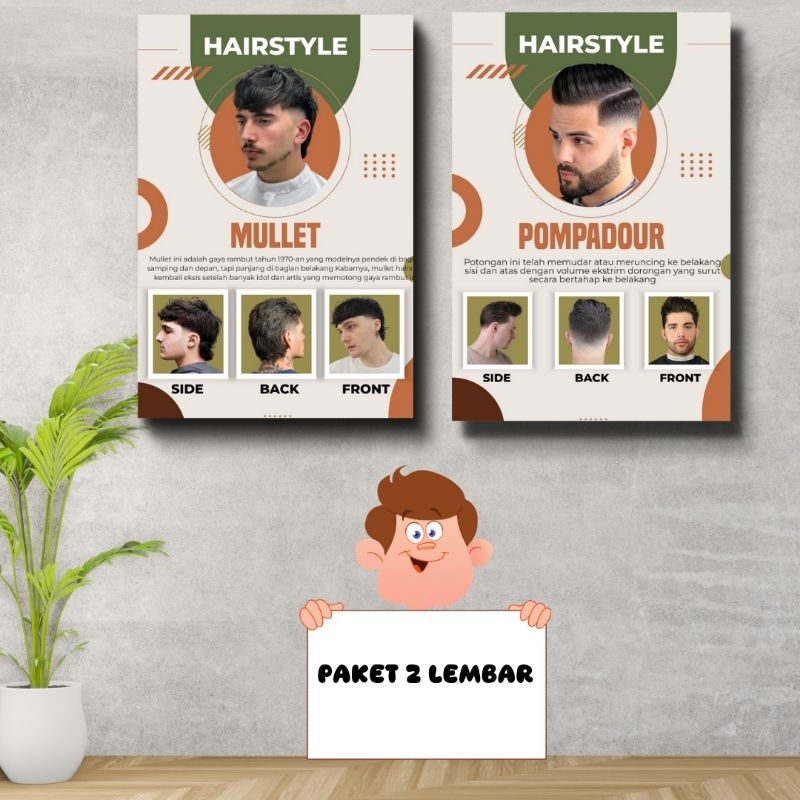 Jual Poster edukasi Barbershop Poster pangkas Rambut poster model ...