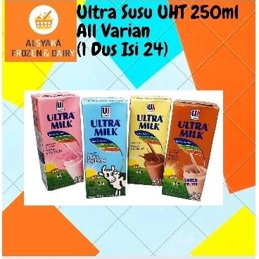 Jual Ultra Susu UHT 250ml All Varian (1 Dus Isi 24) | Shopee Indonesia