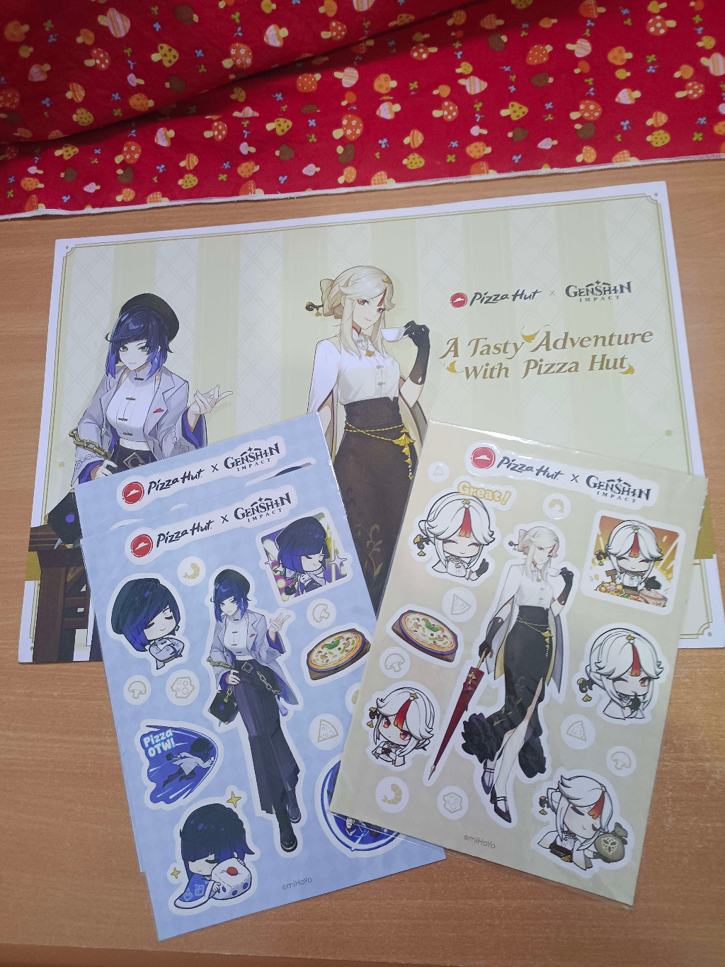 Jual STICKER & TABLEMATS GENSHIN IMPACT PIZZA HUT COLLAB OFFICIAL ...