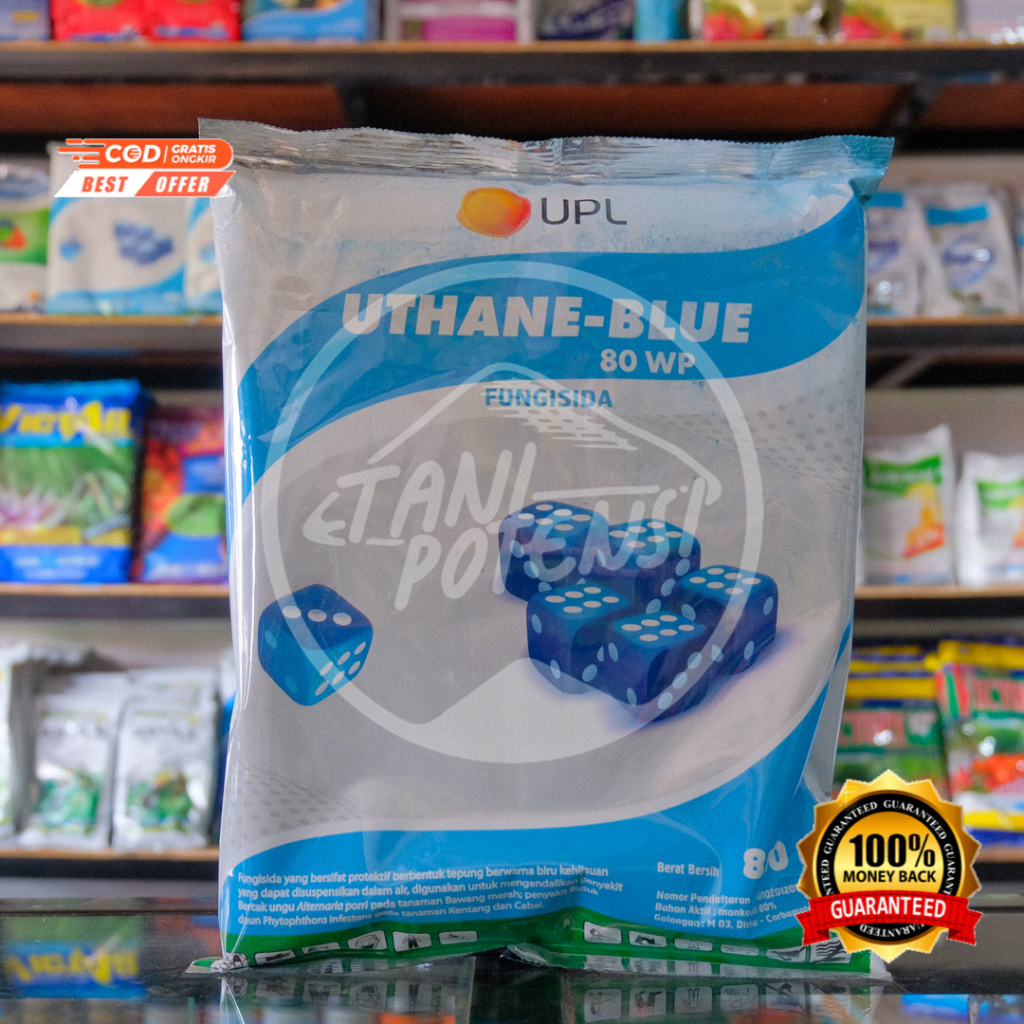 Jual FUNGISIDA - UTHANE BLUE 80 WP 800 Gram mancozeb busuk daun busuk ...