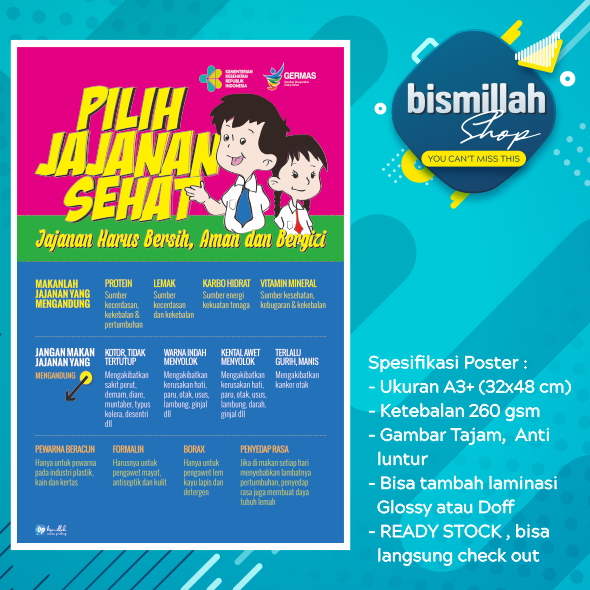 Jual Poster kesehatan Jajanan sehat | Shopee Indonesia
