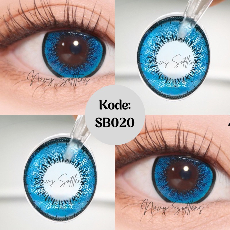 Jual [ Free Case + Air 60ml ] SB020 / SOFTLENS BIRU / SOFTLENS BLUE ...