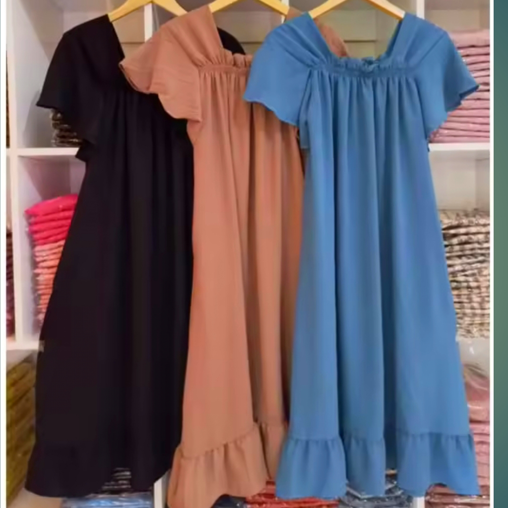 Jual Fuji Daster Kekinian Lengan Pendek Katun Baju Wanita Dress Laura ...