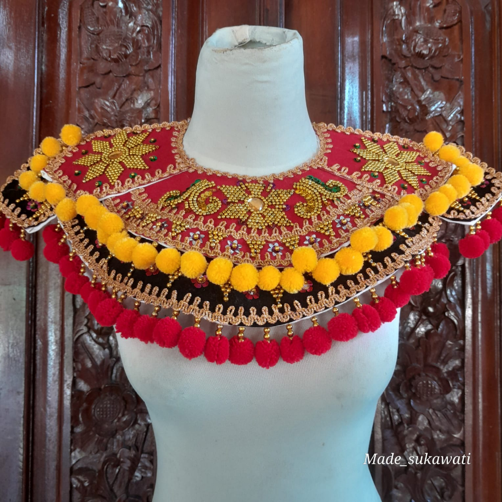 Jual Badong Kecak hiasan kalung kain mote manik tari adat bali | Shopee Indonesia