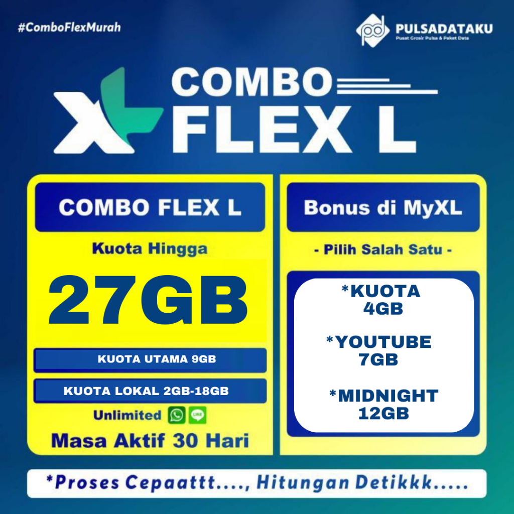 Jual TERMURAH PAKET DATA XL XTRA COMBO, XTRA XOMBO FLEX,HOTROAD | Shopee Indonesia