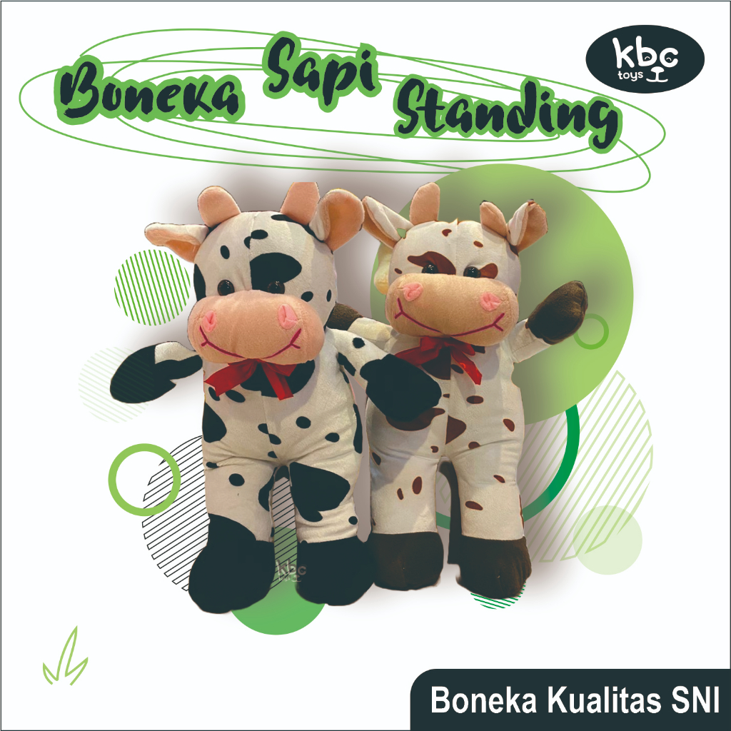 Jual Boneka Sapi Standing Printing Hitam & Coklat 50CM KUALITAS SNI ...
