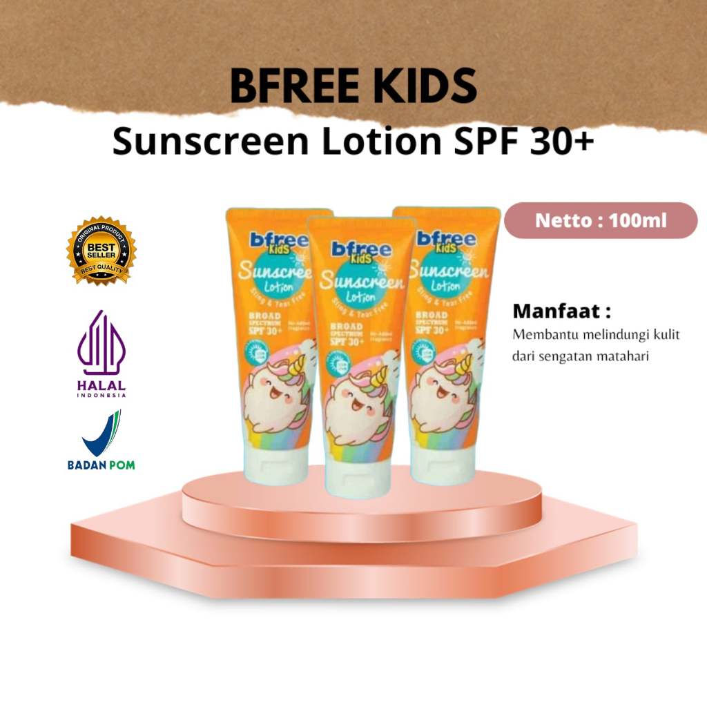 Jual Bfree Kids Sunscreen Lotion SPF 30+ 100ml | Shopee Indonesia