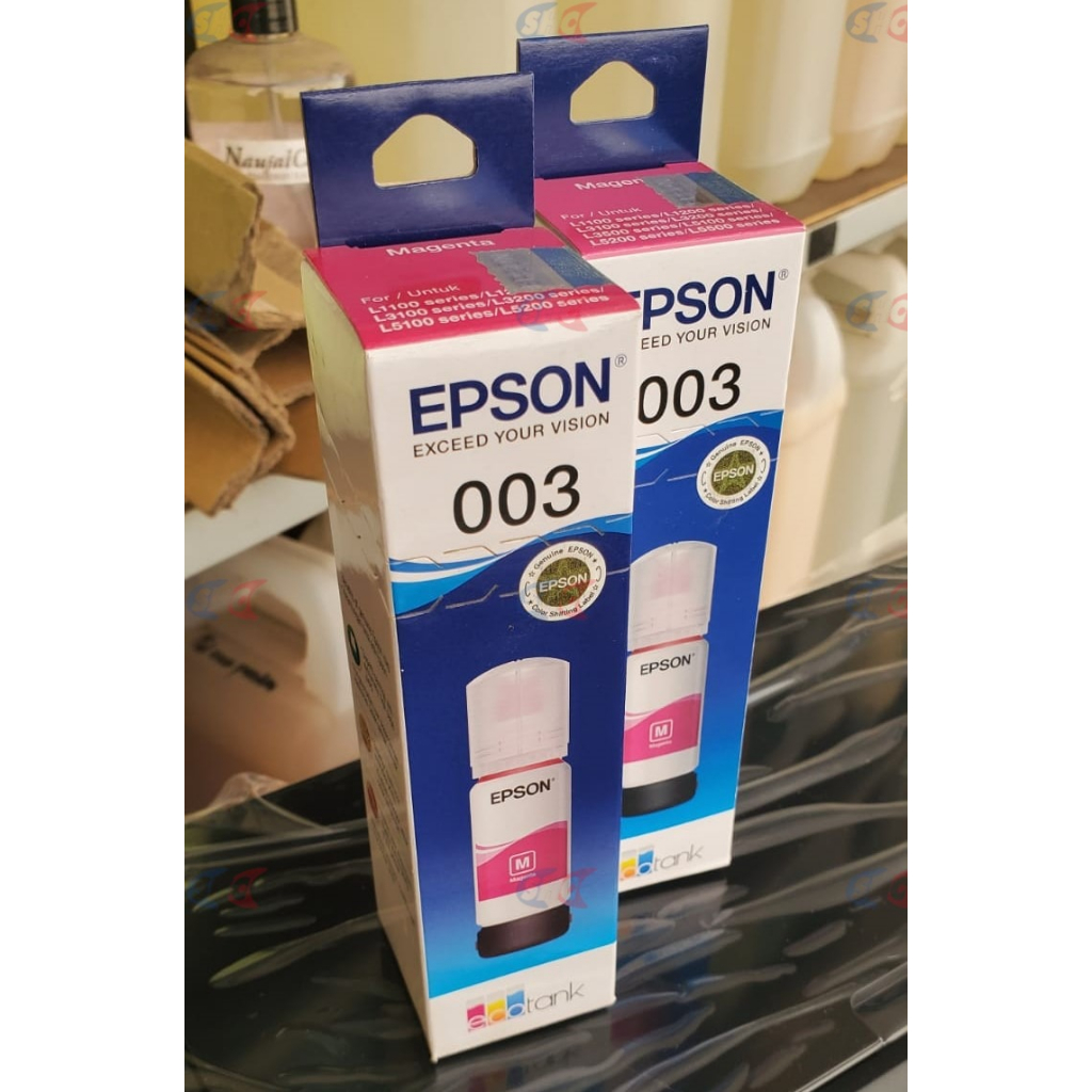 Jual Tinta Epson 003 warna MAGENTA original untuk printer L1110, L1250 ...