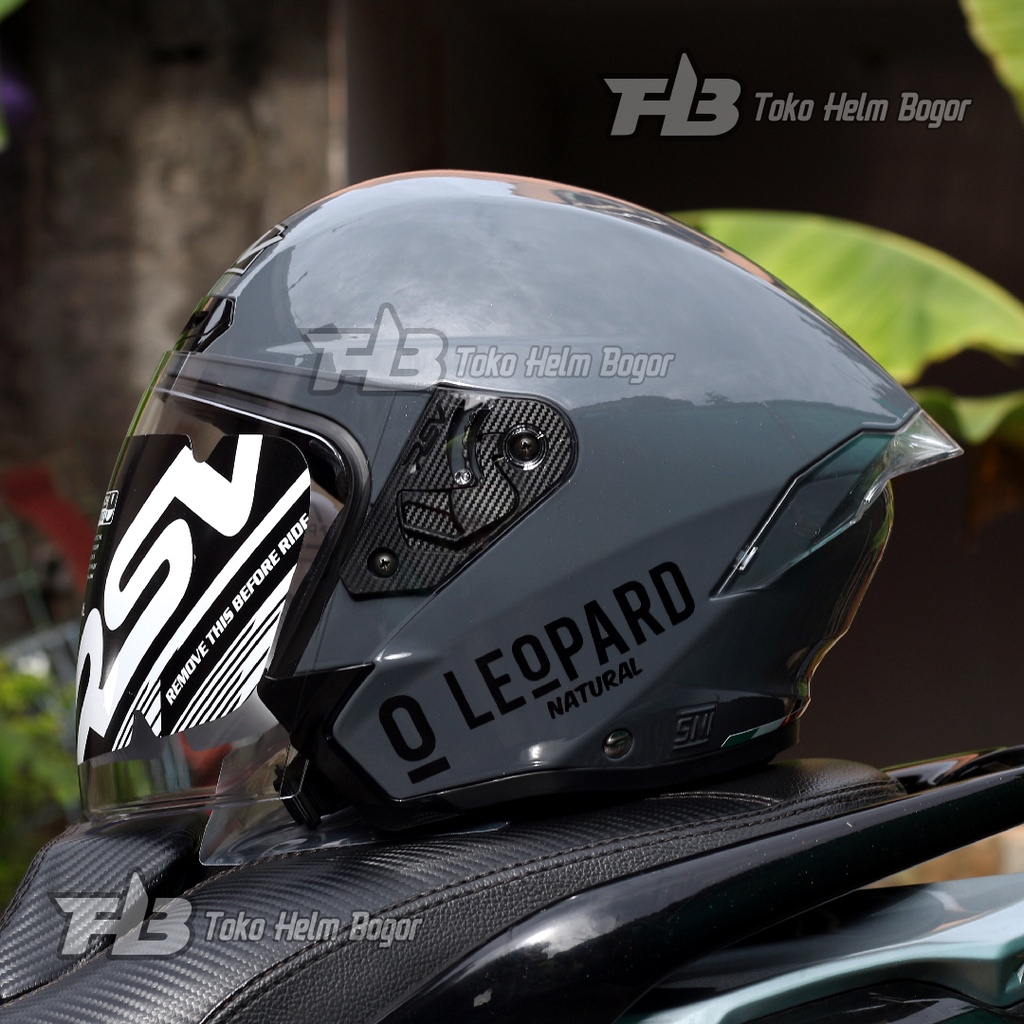 Jual HELM RSV New Wintail Platinum Grey PAKET Leopard BLACK HELM HALF ...