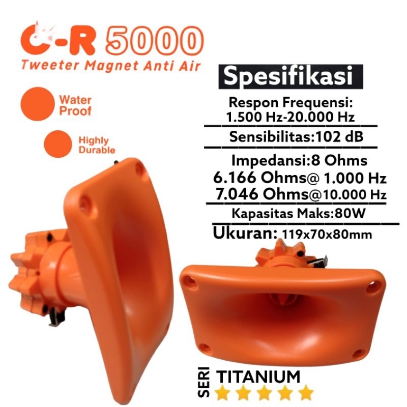 Jual tweter oren tweter orange anti air OR-5000 tweter walet | Shopee ...
