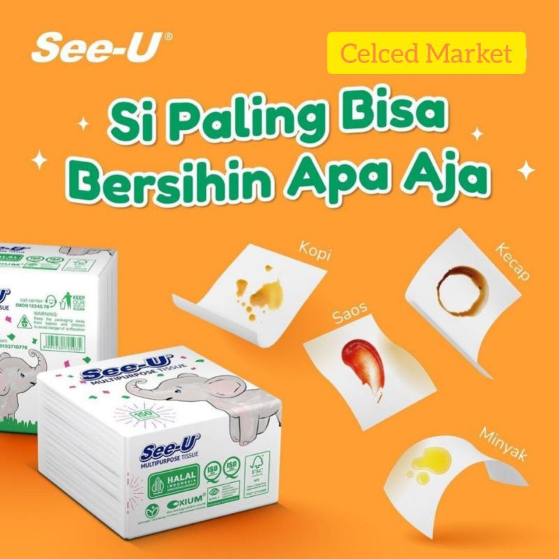 Jual [ 1 dus = 48 Pcs ] Tissue See U Pop Up Gajah TERMURAH | TISU ...