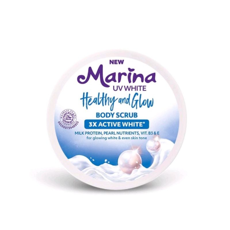 Jual BODY SCRUB / LULUR MARINA UV WHITE HEALTHY GLOW 185ml (biru ...
