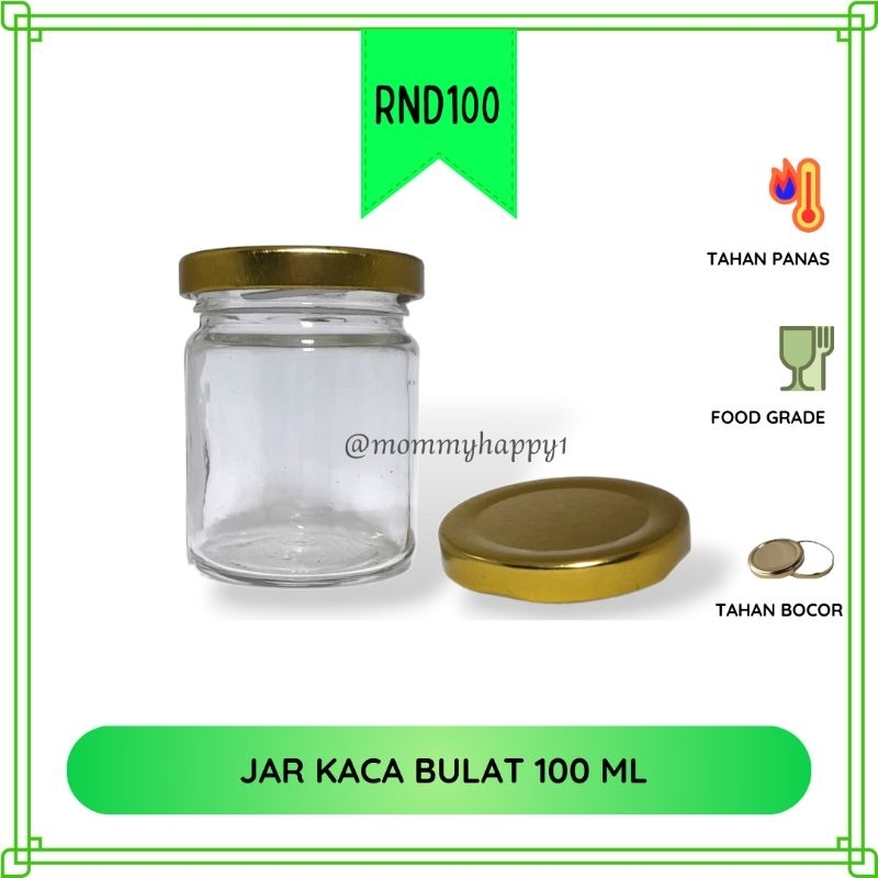 Jual (1 dus 162 pcs) RND-100 Jar Botol Toples Kaca Bulat 100 ml ...