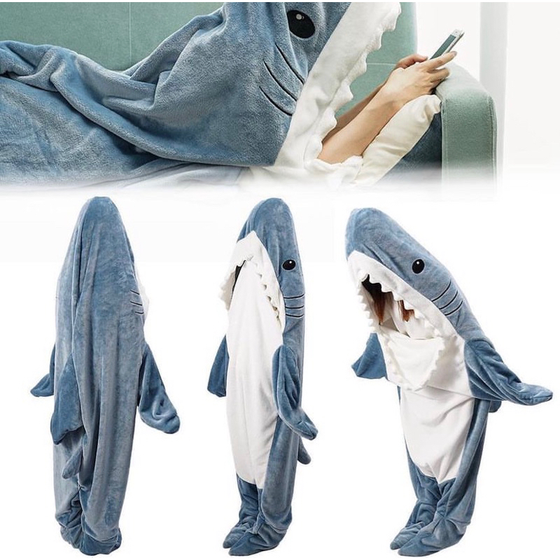 Jual selimut hiu shark blanket shark kostum costume | Shopee Indonesia