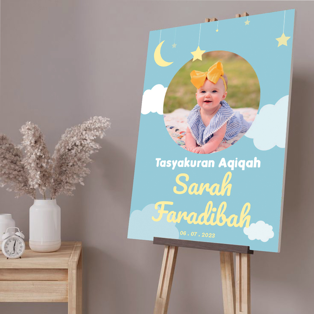 Jual Papan Welcome Baby Sign Aqiqah Khitan Dekorasi Tasyakuran Standing ...