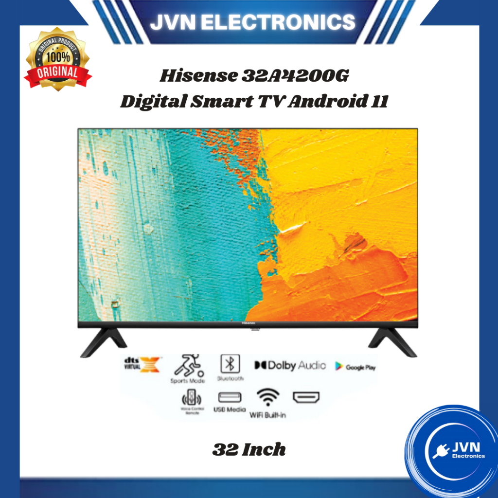 Jual Hisense 32A4200G LED TV 32 inch Digital Smart TV Android 11 ...