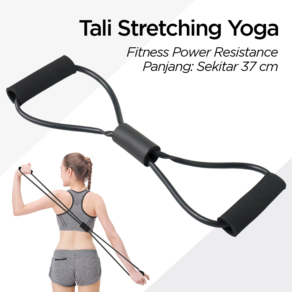 Jual Tali Stretching Yoga Fitness Power Resistance - Black | Shopee ...