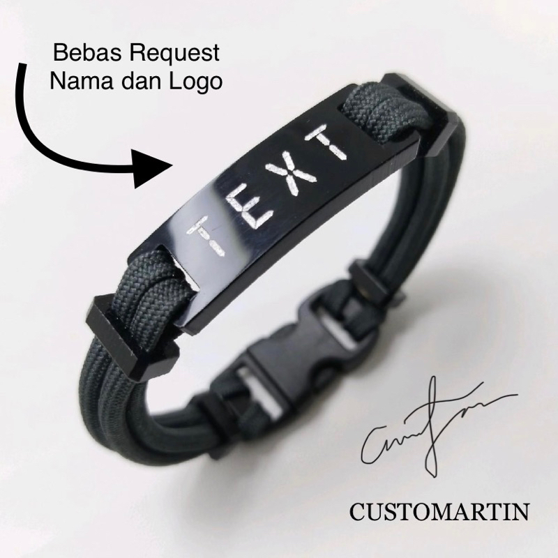 Jual BUCKLE BLACK ACRL gelang custom nama logo bebas request | Shopee ...