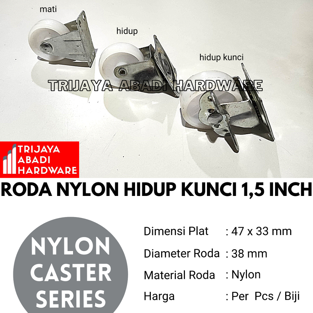 Jual Roda Hidup Kunci 1,5 Inch - Nylon Caster 38 mm | Shopee Indonesia