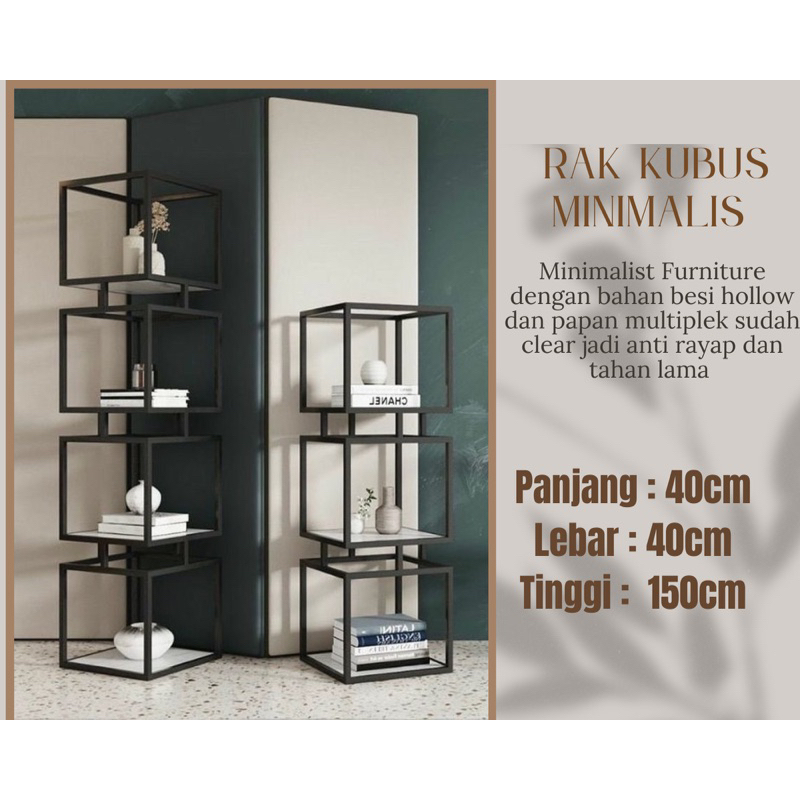 Jual Rak Besi Estetik, Rak besi Unik , Rak serbaguna , 40x40x120, Rak ...
