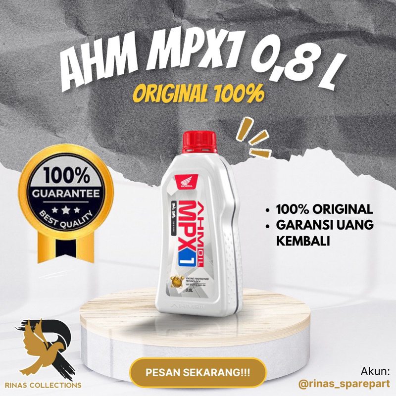 Jual AHM OIL MPX 1 0,8L Dan 1L OLI HONDA AHM MPX 1 10w-30 SL JASO MA ...