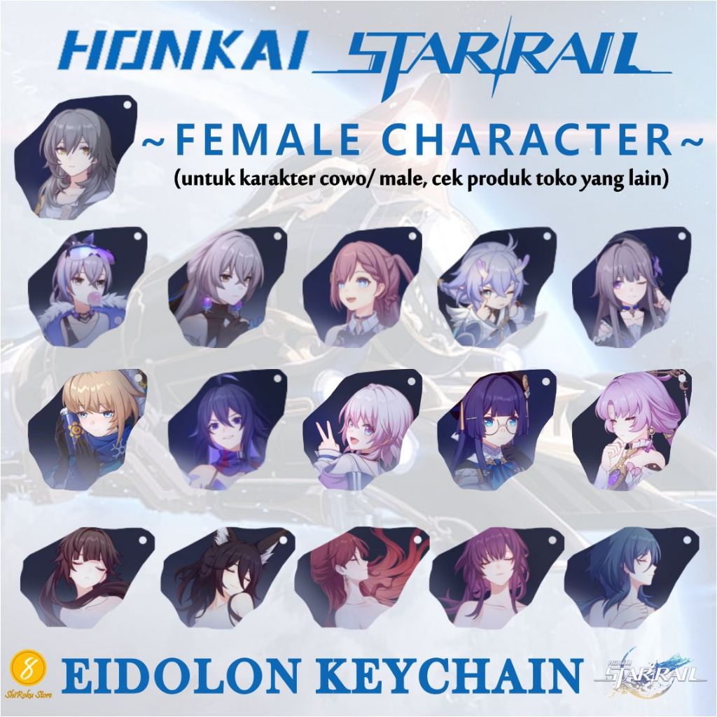 Jual Gantungan Kunci Eidolon Honkai Star Rail Female Character Ganci ...