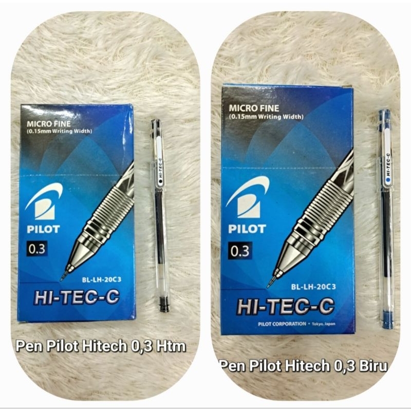 Jual (1pc) Pen Pilot Hitech 0,3 Hitam/Biru/ 0,4 Hitam/Biru | Shopee ...
