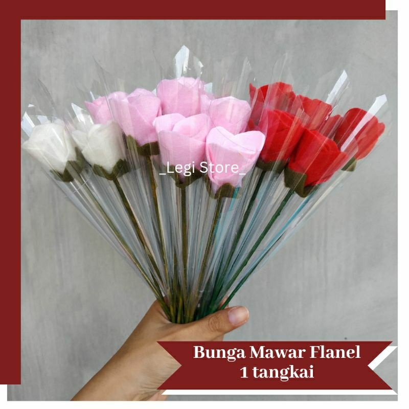 Jual BUNGA MAWAR FLANEL SATUAN | Shopee Indonesia