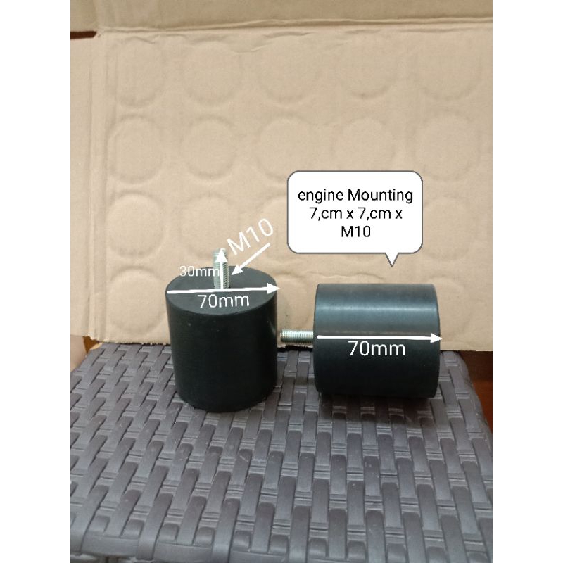 Jual karet engine mounting 70mm x 70mm baut M10 alas peredam getaran ...