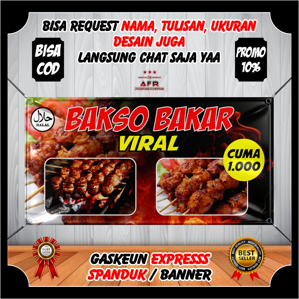 Jual BANNER BASO BAKAR VIRAL, SPANDUK BAKSO BAKAR SOSIS BAKAR | Shopee ...