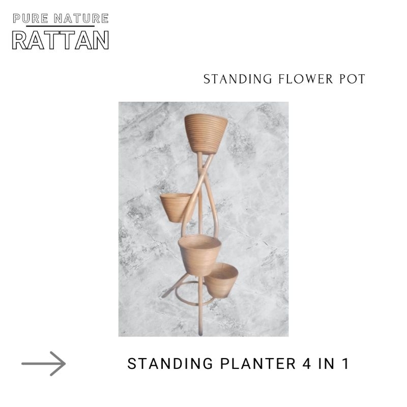 Jual Dudukan Pot (Full Rotan) | Shopee Indonesia