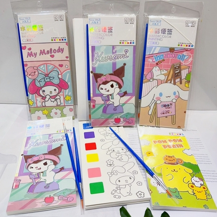 Jual Buku Mewarnai Sanrio Cat Air Kuas Watercolor Paint Hello Kitty ...