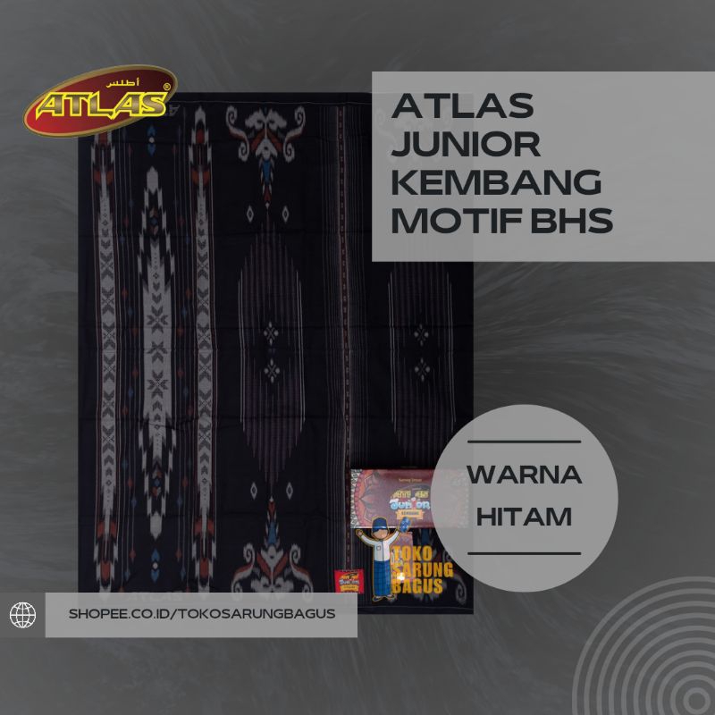 Jual Sarung Atlas Junior Kembang Warna Hitam | Shopee Indonesia