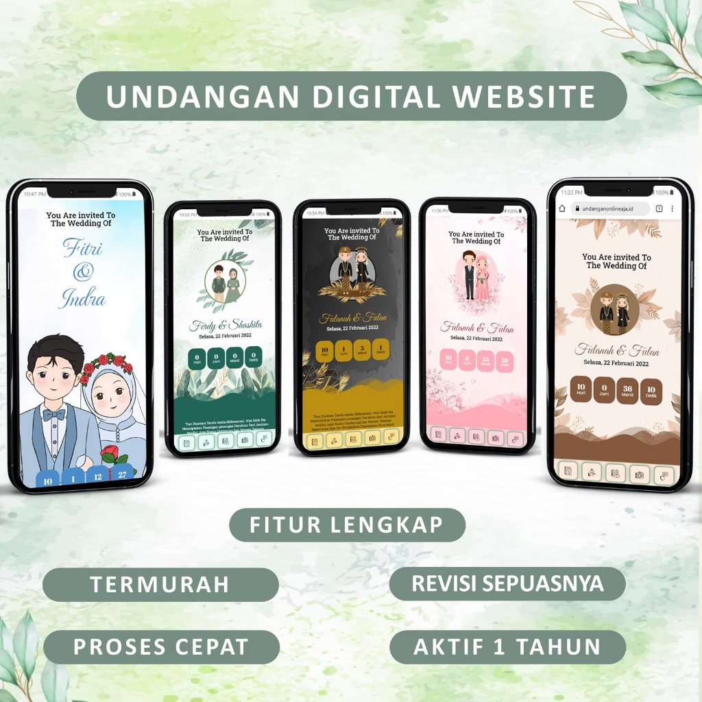 Jual undangan web digital website pernikahan estetik elegant murah ...