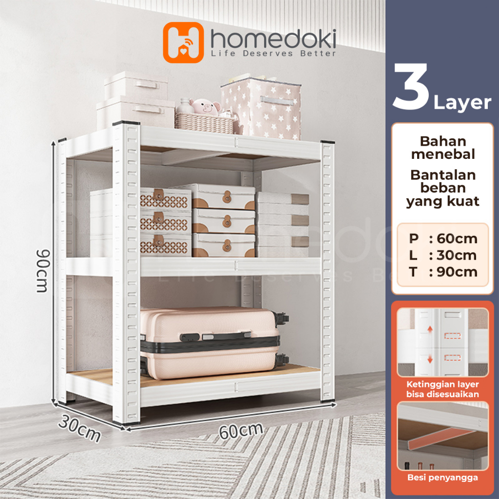 Jual Homedoki Rak penyimpanan 5 tingkat / 5 susun Rak gudang Serbaguna ...