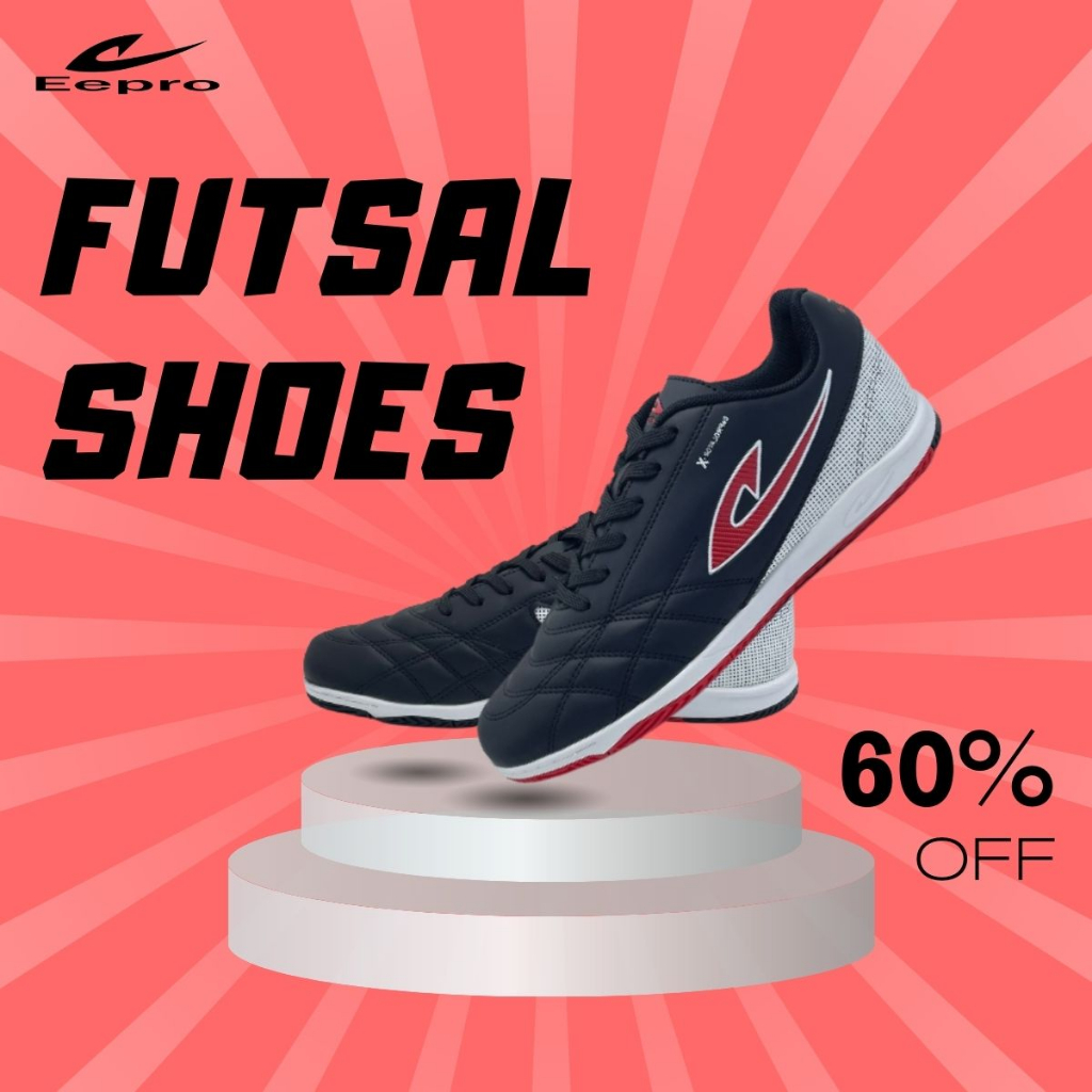 Jual Eepro Men Indoor Futsal Shoes | Sepatu Futsal Indoor Black White ...