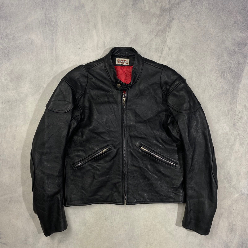 Jual Vintage Nick Ashley Bikers Leather Jacket Casual Harrington Cafe ...