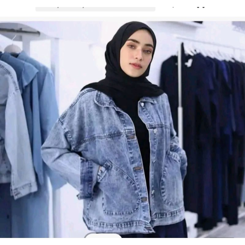 Jual Jaket Jins Wanita Oversize,jaket jeans DORAEMON | Shopee Indonesia